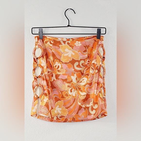 Hansen & Gretel | Skirts | Hansen Gretel Keisha Mini Skirt W Side Cut Outs In Sunset Swirl Xs ...